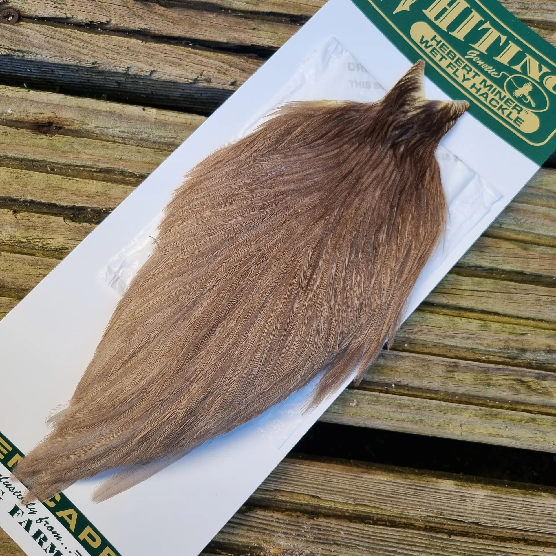 Whiting Hebert Miner Hen Cape in Medium Brown Dun