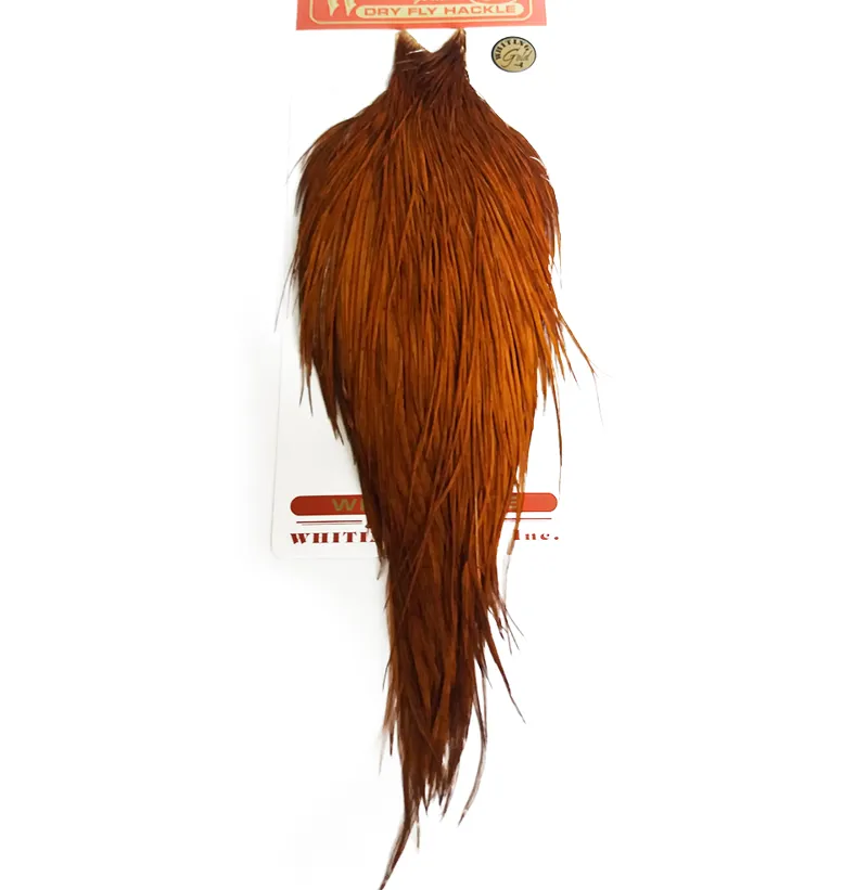 Whiting Gold Grade Rooster Cape in Dyed Brown A